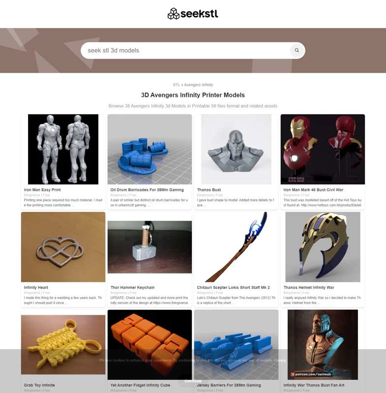 Avengers Infinity 3D Printer Files - STL 3D Models - SeekStl
