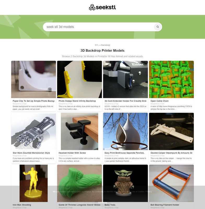 Backdrop 3D Printer Files - STL 3D Models - SeekStl