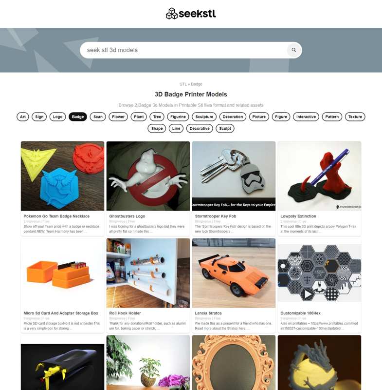 Badge 3D Printer Files - STL 3D Models - SeekStl