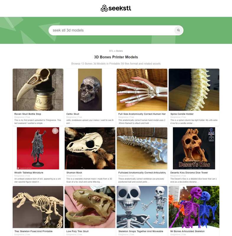 Bones 3D Printer Files - STL 3D Models - SeekStl