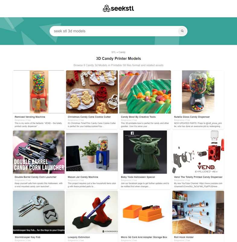 Candy 3D Printer Files - STL 3D Models - SeekStl
