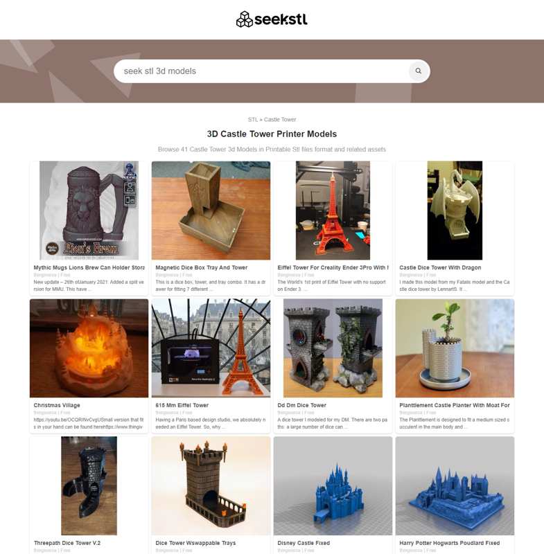 Castle Tower 3D Printer Files - STL 3D Models - SeekStl