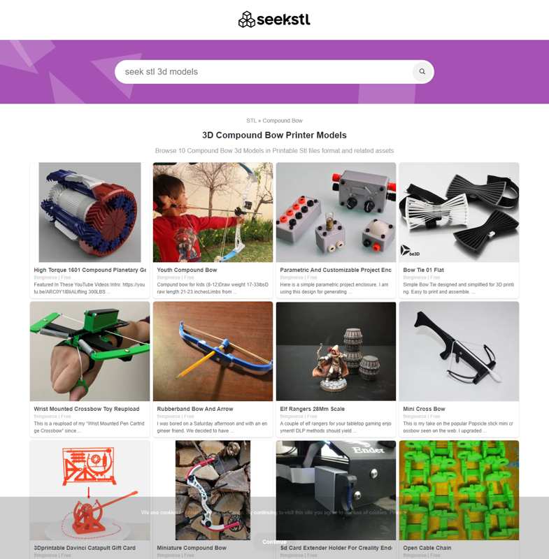 Compound Bow 3D Printer Files - STL 3D Models - SeekStl