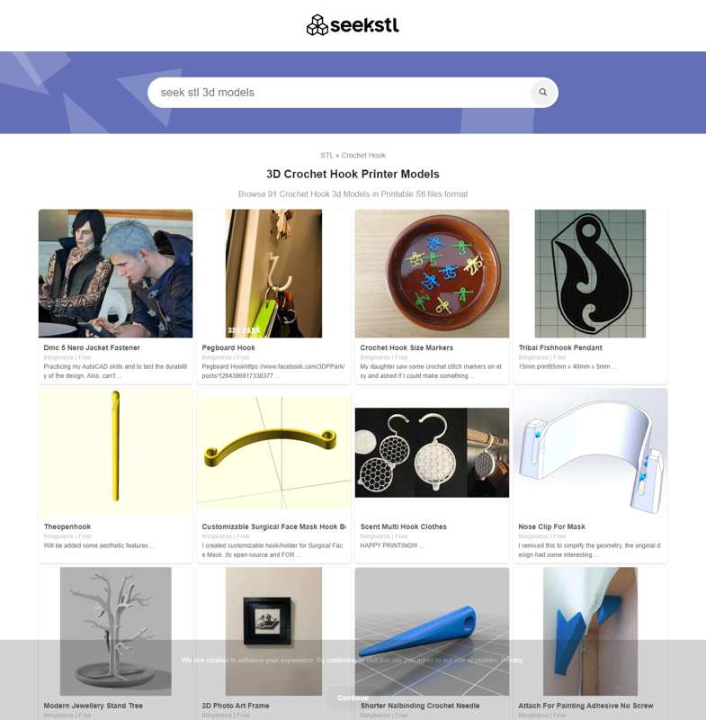 Crochet Hook 3D Printer Files - STL 3D Models - SeekStl