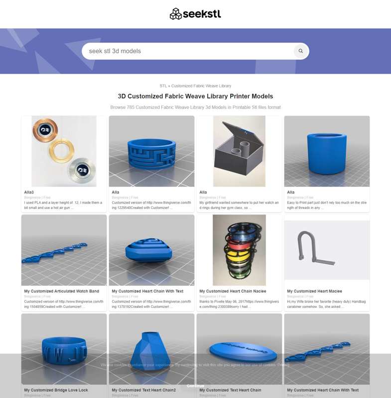 Customized Fabric Weave Library 3D Printer Files - STL 3D Models - SeekStl