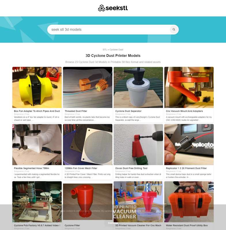 Cyclone Dust 3D Printer Files - STL 3D Models - SeekStl