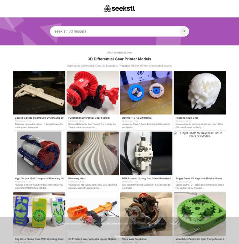 Differential Gear 3D Printer Files - STL 3D Models - SeekStl