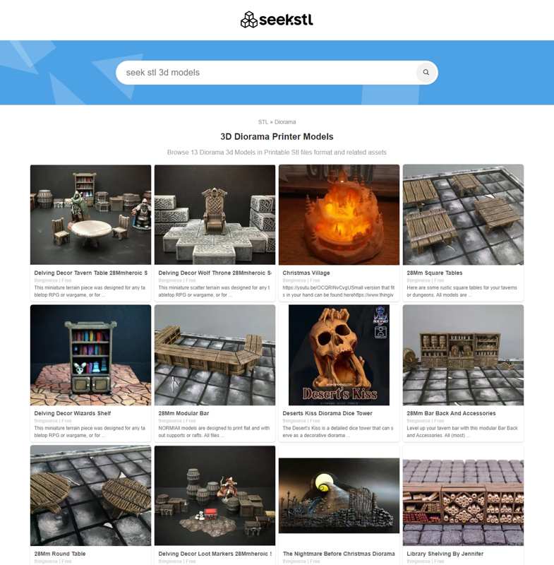 Diorama 3D Printer Files - STL 3D Models - SeekStl