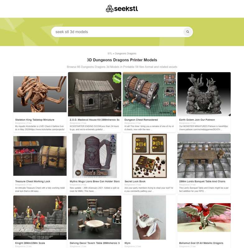 Dungeons Dragons 3D Printer Files - STL 3D Models - SeekStl