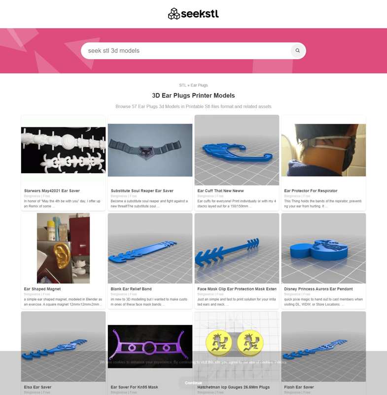 Ear Plugs 3D Printer Files - STL 3D Models - SeekStl