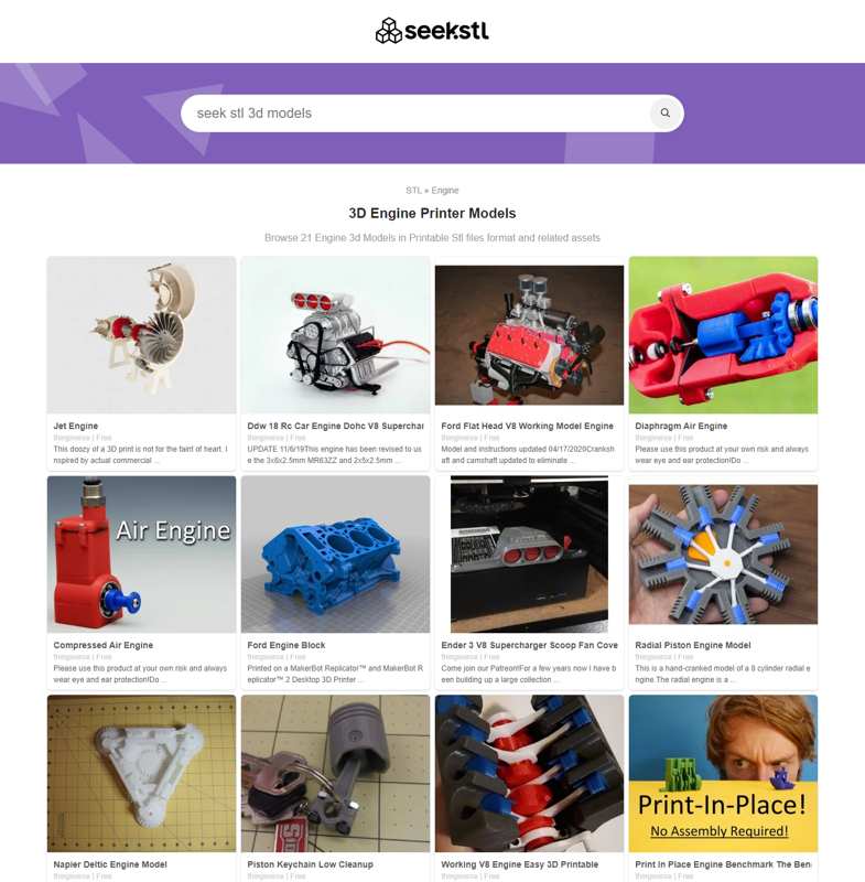 Engine 3D Printer Files - STL 3D Models - SeekStl