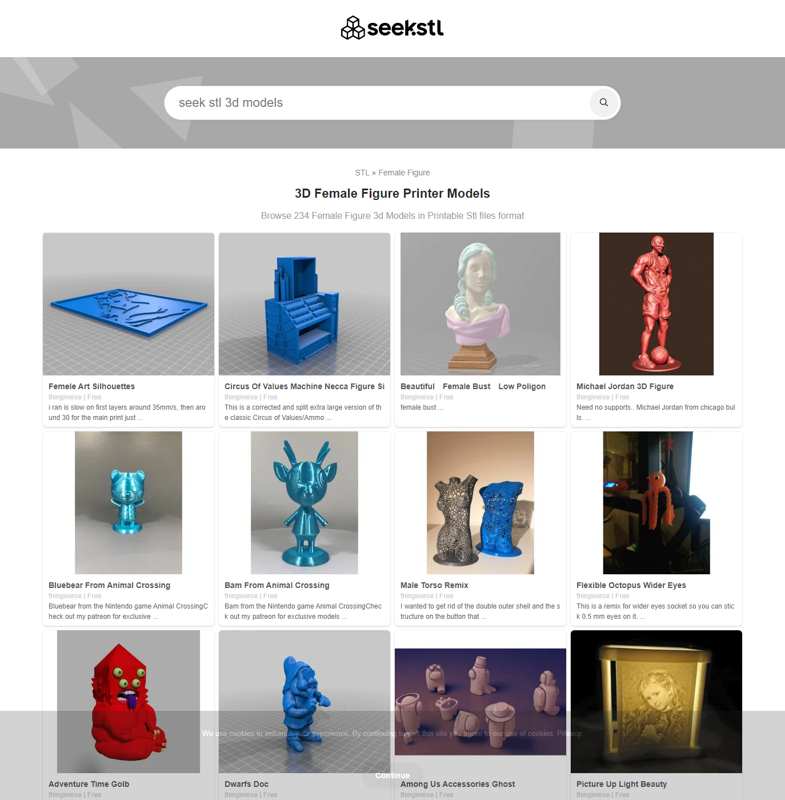 Female Figure 3D Printer Files - STL 3D Models - SeekStl