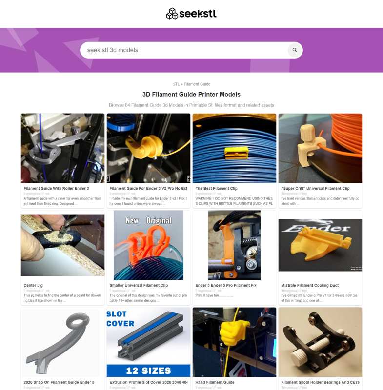 Filament Guide 3D Printer Files - STL 3D Models - SeekStl