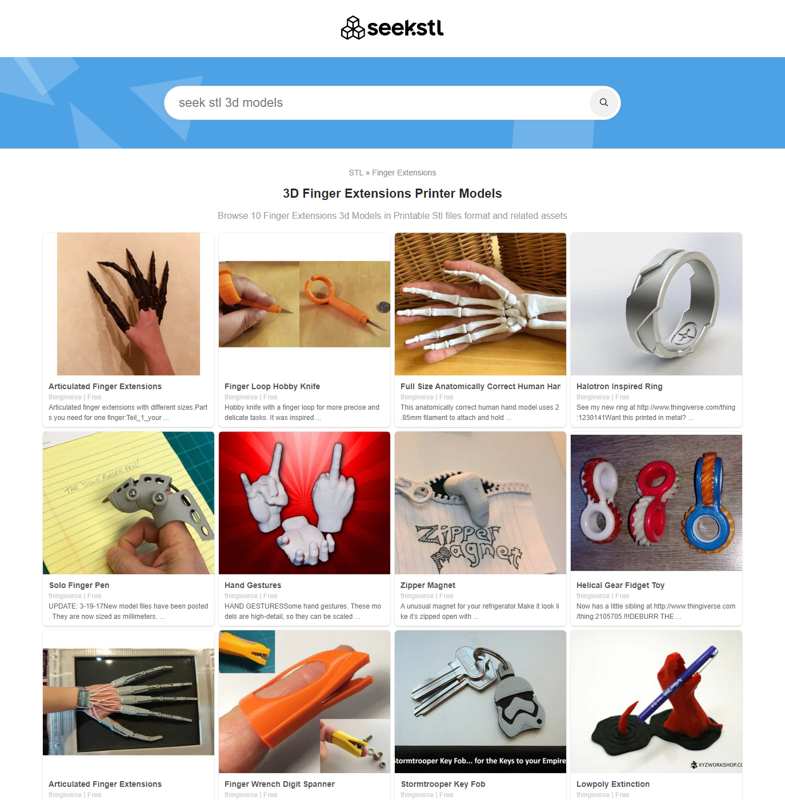 Finger Extensions 3D Printer Files - STL 3D Models - SeekStl