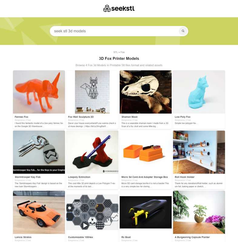 Fox 3D Printer Files - STL 3D Models - SeekStl