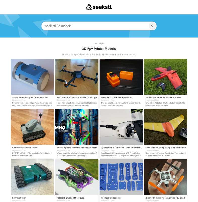 Fpv 3D Printer Files - STL 3D Models - SeekStl - Page 2