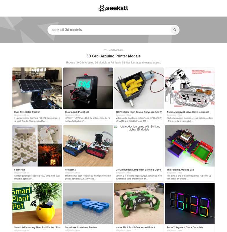 Grbl Arduino 3D Printer Files - STL 3D Models - SeekStl - Page 2