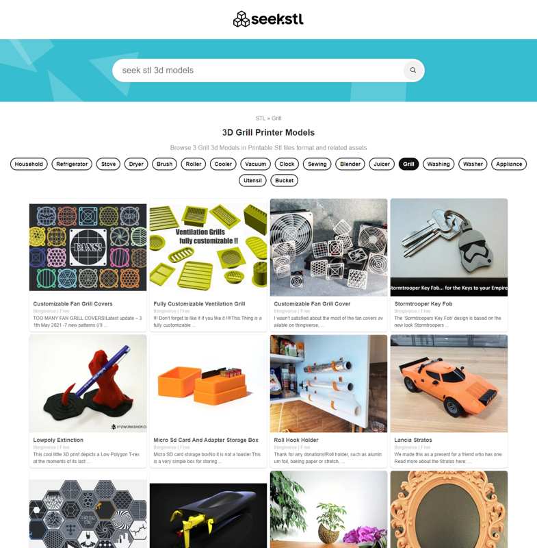 Grill 3D Printer Files - STL 3D Models - SeekStl