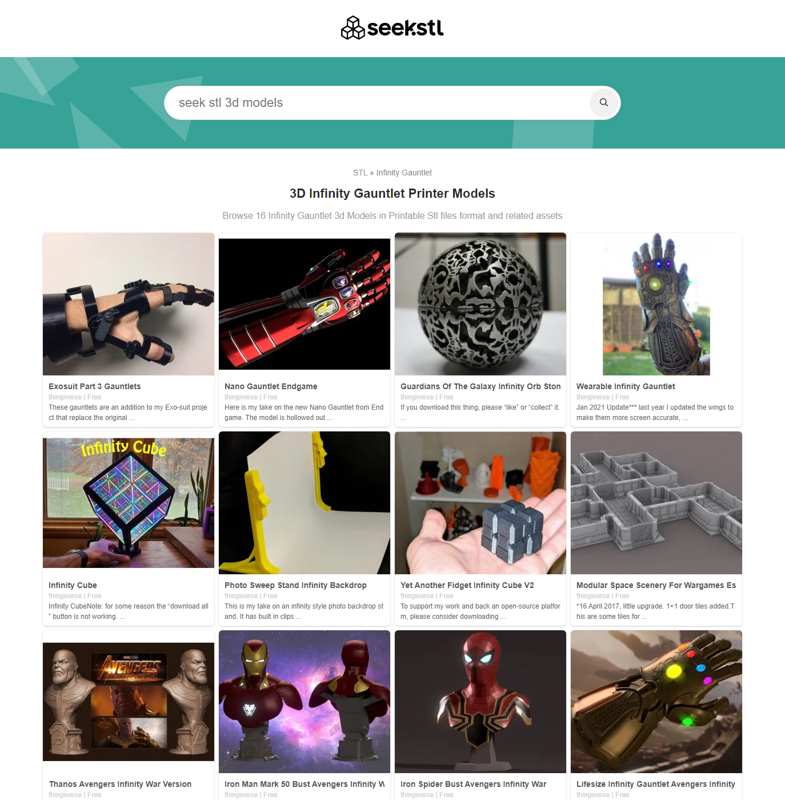 Infinity Gauntlet 3D Printer Files - STL 3D Models - SeekStl