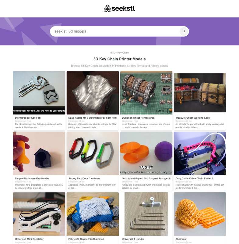 Key Chain 3D Printer Files - STL 3D Models - SeekStl