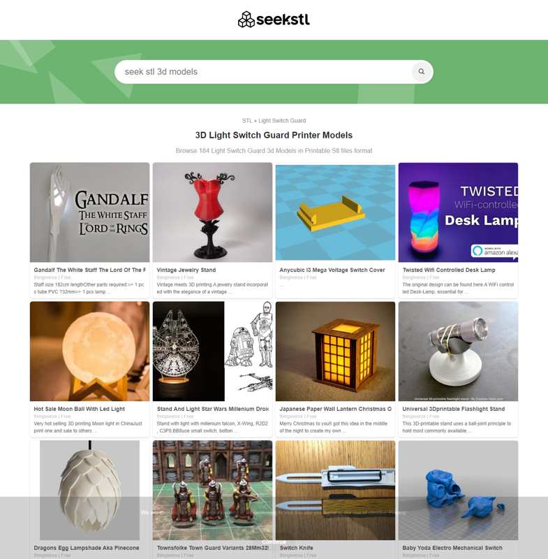 Light Switch Guard 3D Printer Files - STL 3D Models - SeekStl