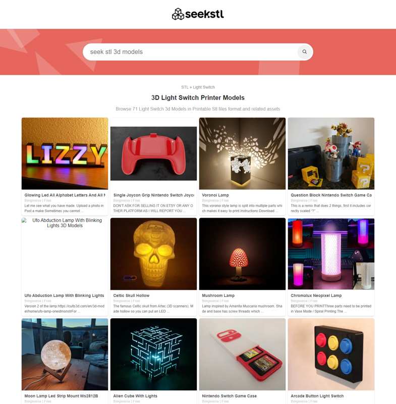 Light Switch 3D Printer Files - STL 3D Models - SeekStl