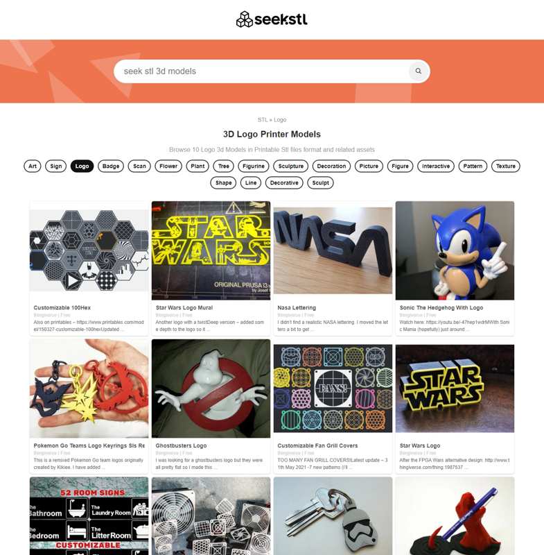 Logo 3D Printer Files - STL 3D Models - SeekStl