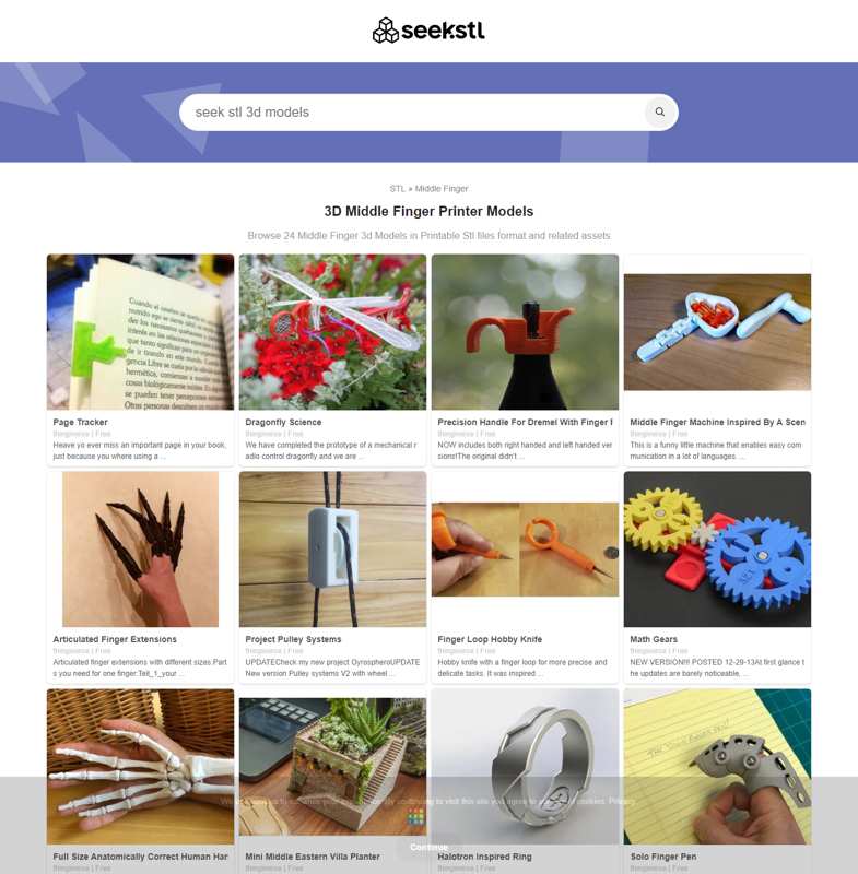 Middle Finger 3D Printer Files - STL 3D Models - SeekStl