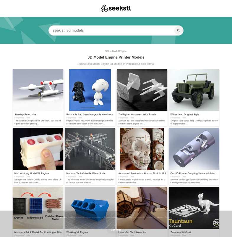 Model Engine 3D Printer Files - STL 3D Models - SeekStl