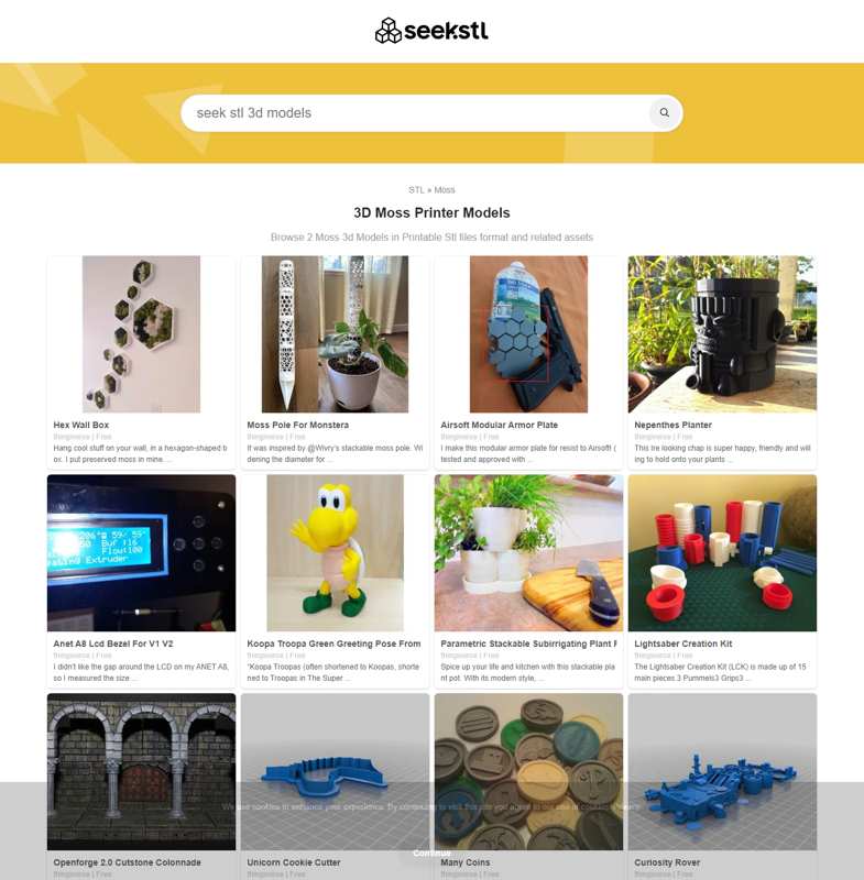 Moss 3D Printer Files - STL 3D Models - SeekStl