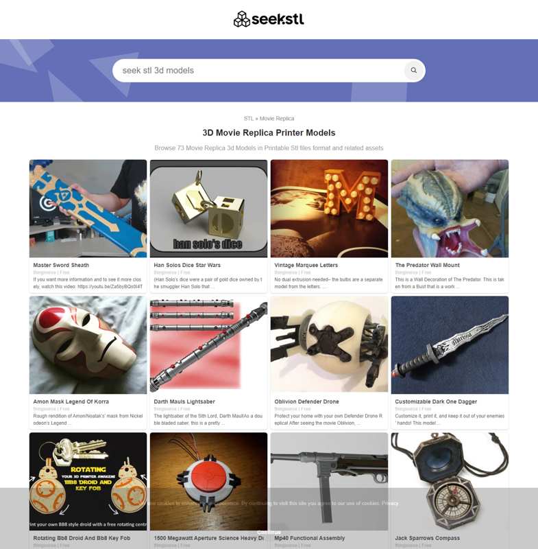 Movie Replica 3D Printer Files - STL 3D Models - SeekStl