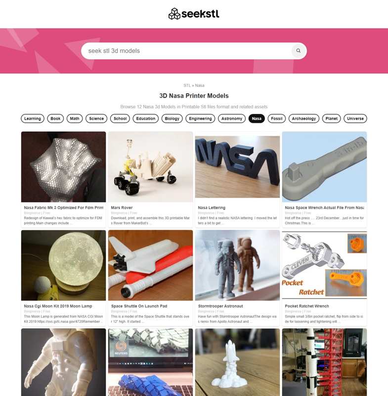 Nasa 3D Printer Files - STL 3D Models - SeekStl