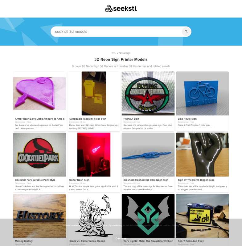 Neon Sign 3D Printer Files - STL 3D Models - SeekStl