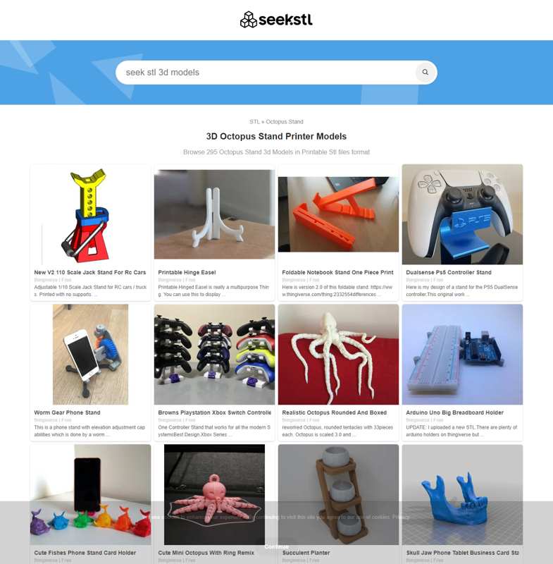 Octopus Stand 3D Printer Files - STL 3D Models - SeekStl