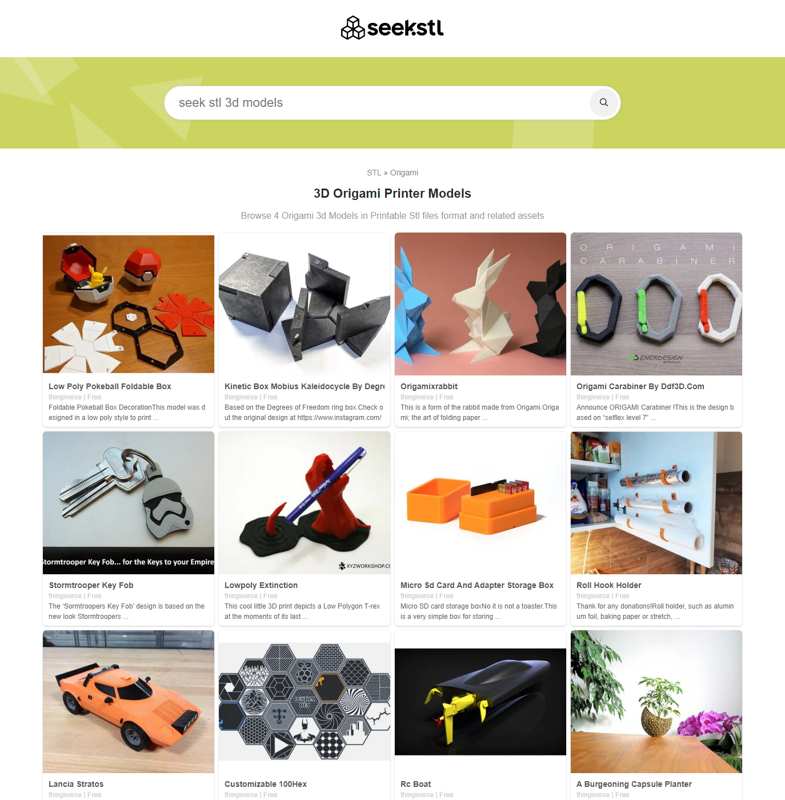 Origami 3D Printer Files - STL 3D Models - SeekStl