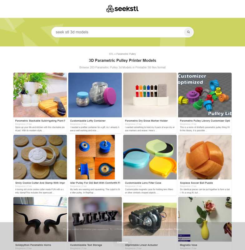 Parametric Pulley 3D Printer Files - STL 3D Models - SeekStl