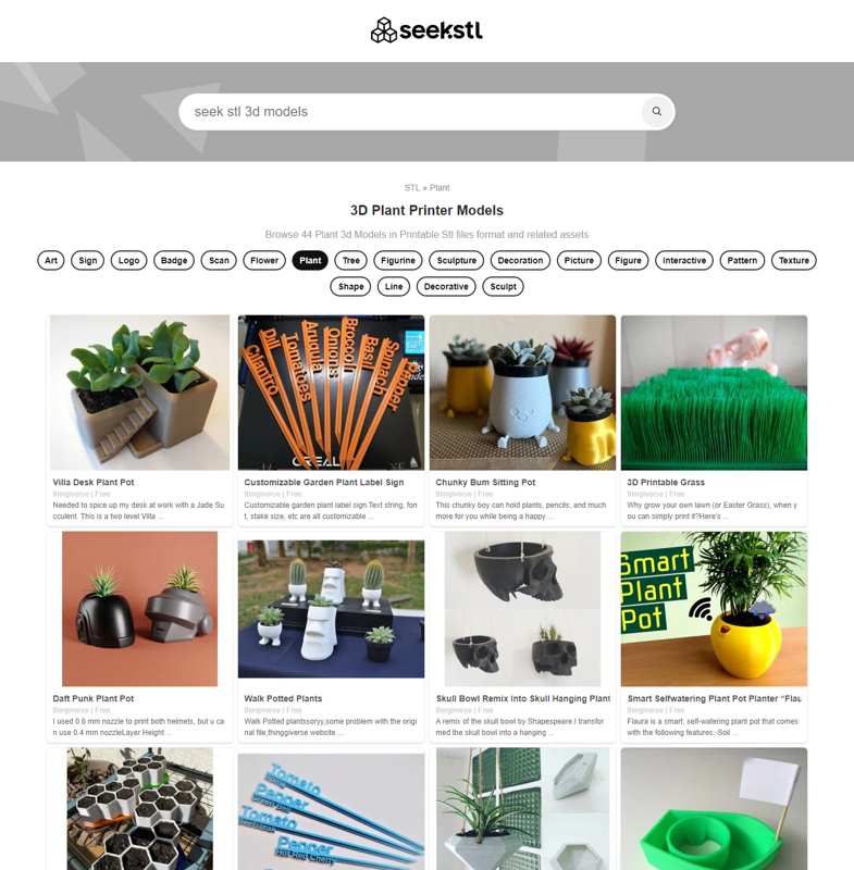 Plant 3D Printer Files - STL 3D Models - SeekStl