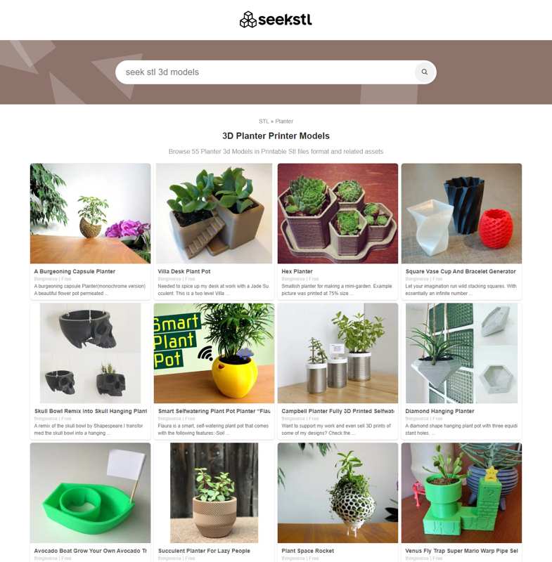 Planter 3D Printer Files - STL 3D Models - SeekStl