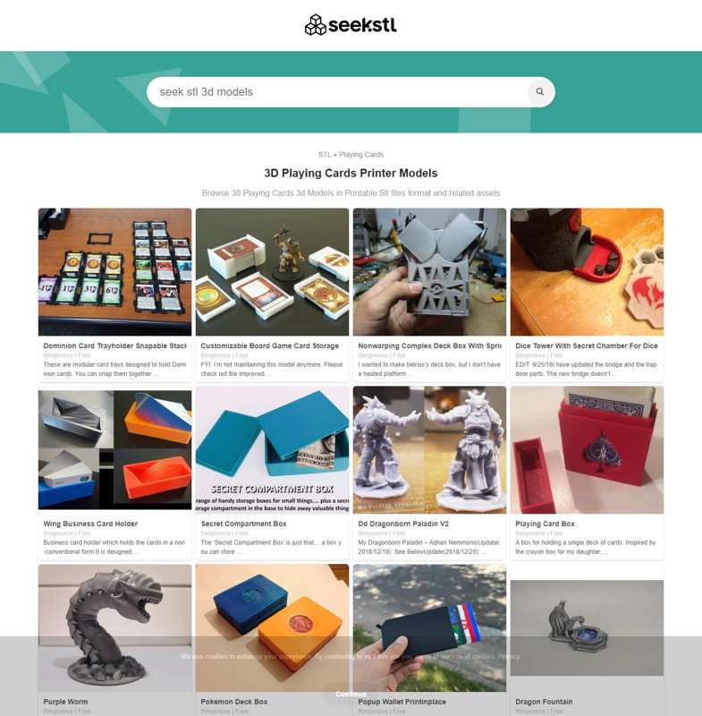 Playing Cards 3D Printer Files - STL 3D Models - SeekStl