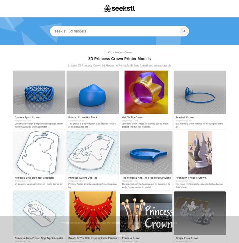 Princess Crown 3D Printer Files - STL 3D Models - SeekStl