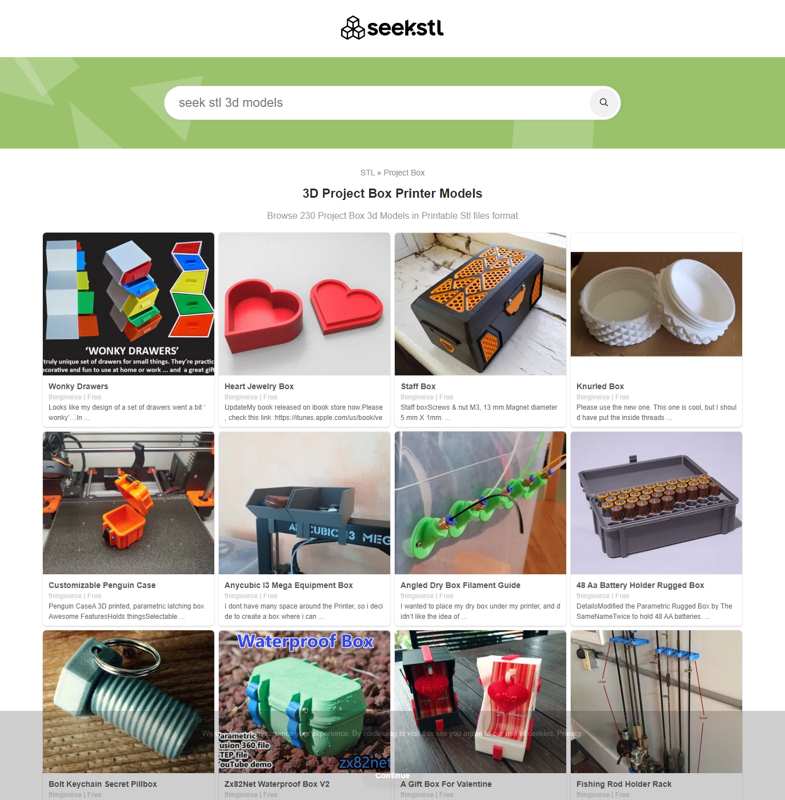 Project Box 3D Printer Files - STL 3D Models - SeekStl