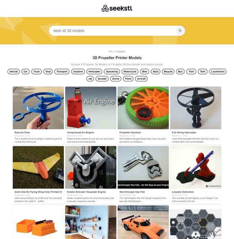 Propeller 3D Printer Files - STL 3D Models - SeekStl