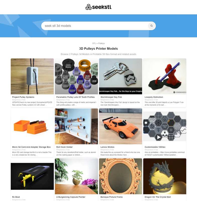 Pulleys 3D Printer Files - STL 3D Models - SeekStl