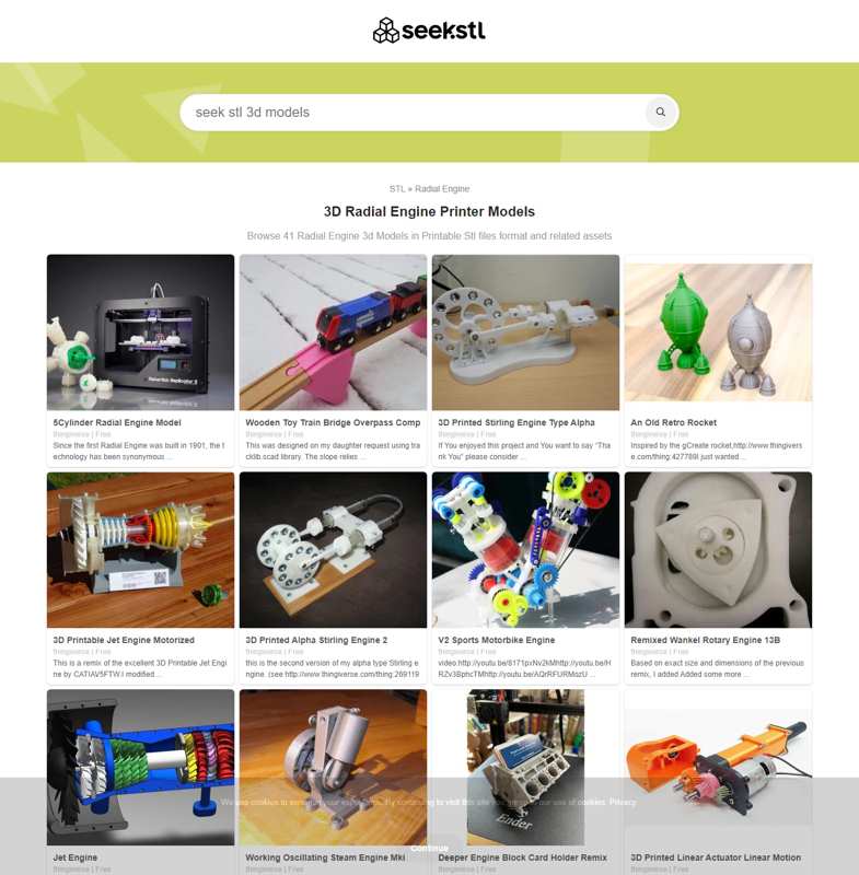 Radial Engine 3D Printer Files - STL 3D Models - SeekStl