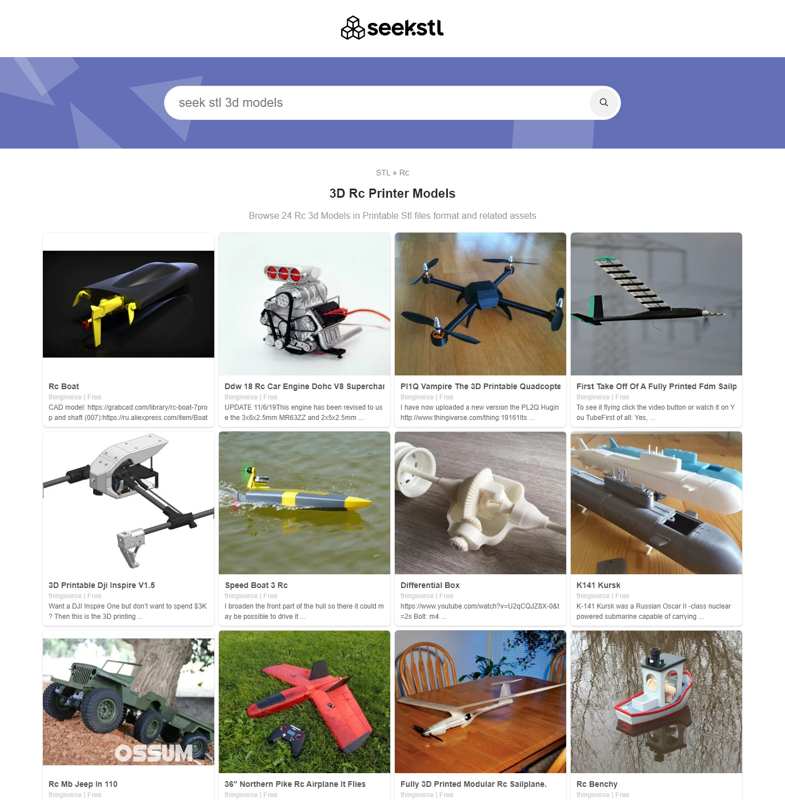 Rc 3D Printer Files - STL 3D Models - SeekStl