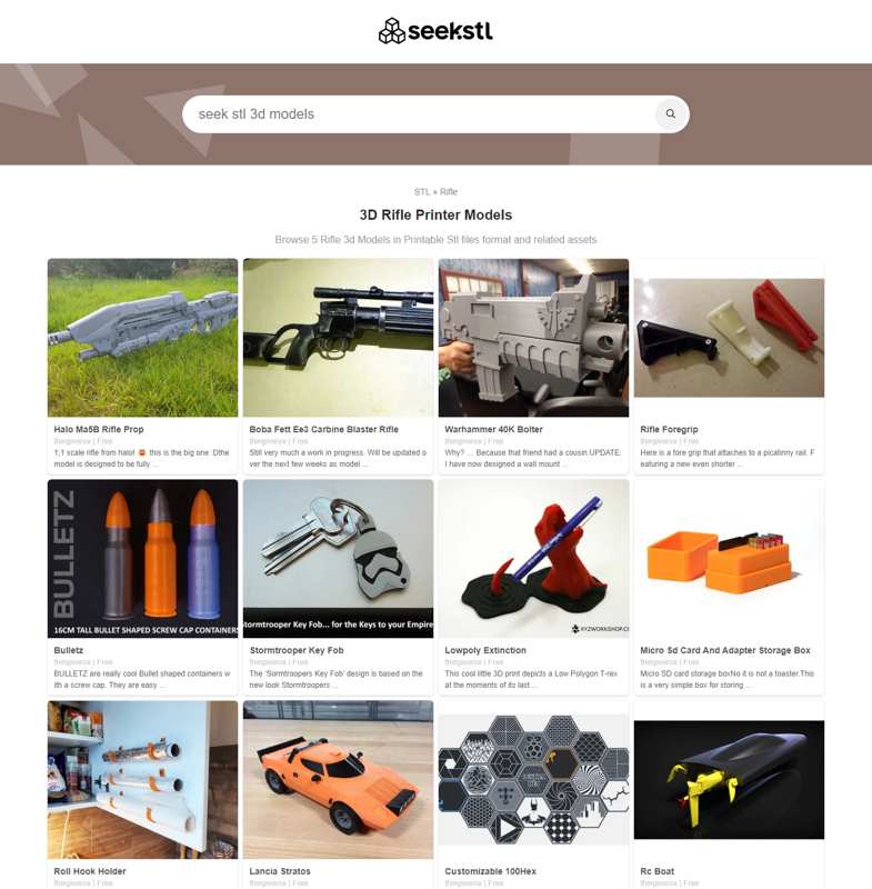 Rifle 3D Printer Files - STL 3D Models - SeekStl