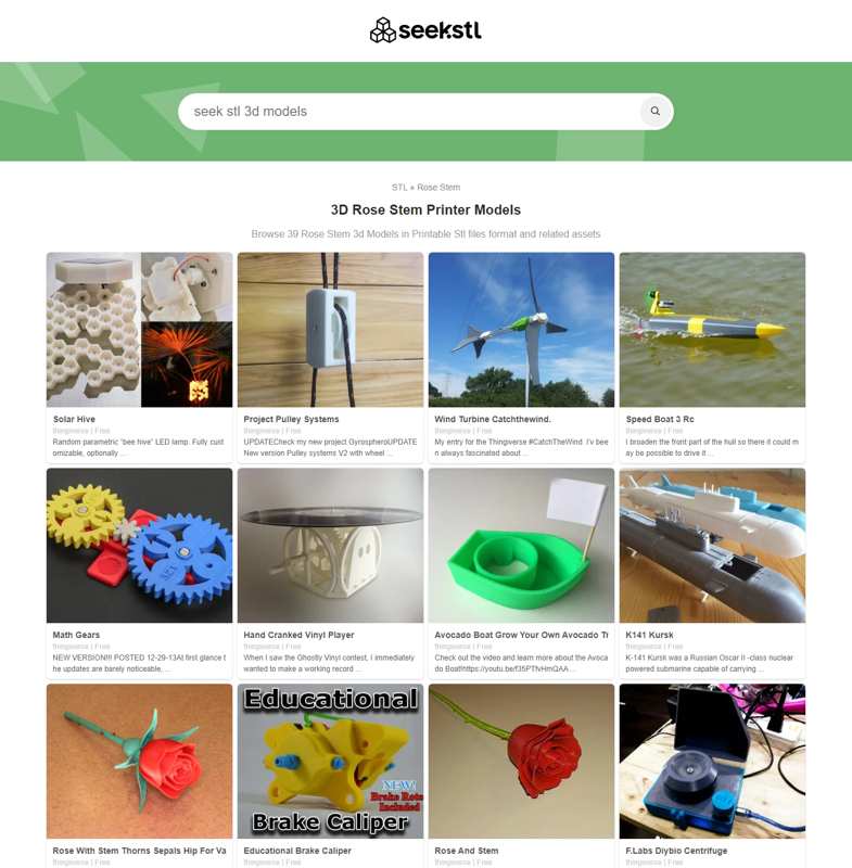 Rose Stem 3D Printer Files - STL 3D Models - SeekStl