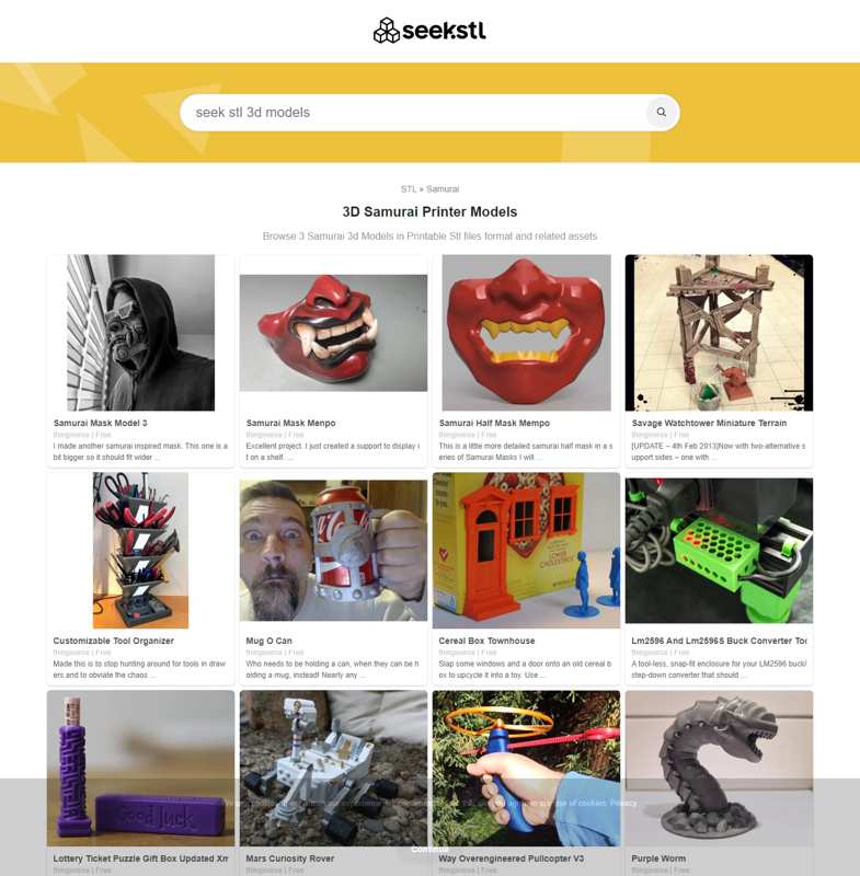 Samurai 3D Printer Files - STL 3D Models - SeekStl