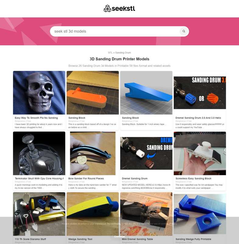 Sanding Drum 3D Printer Files - STL 3D Models - SeekStl