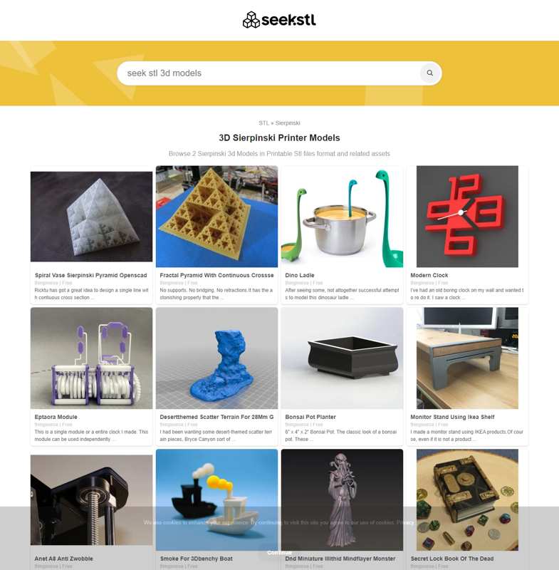 Sierpinski 3D Printer Files - STL 3D Models - SeekStl